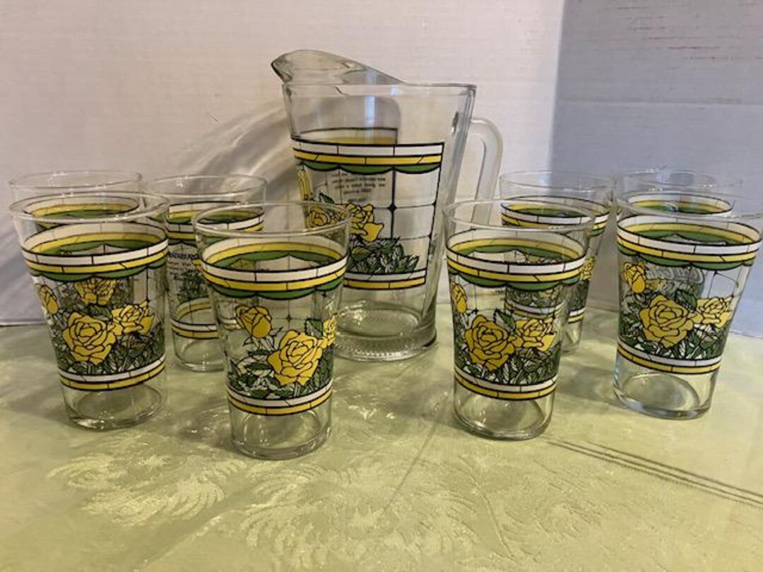 Vintage Coca-cola Whataburger Pitcher and Glass Set Pitcher 8 Glasses ...