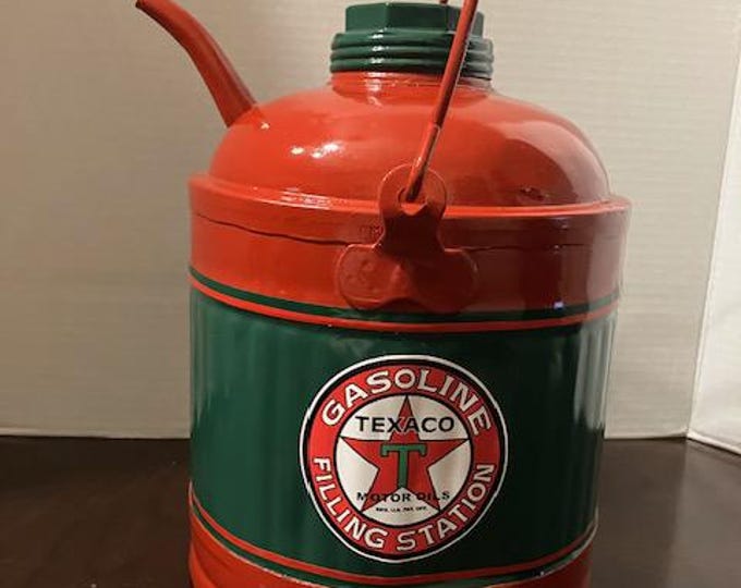 TEXACO Vintage Dome Top GAS Kerosene CAN Station Coal Oil 1 Gallon ...