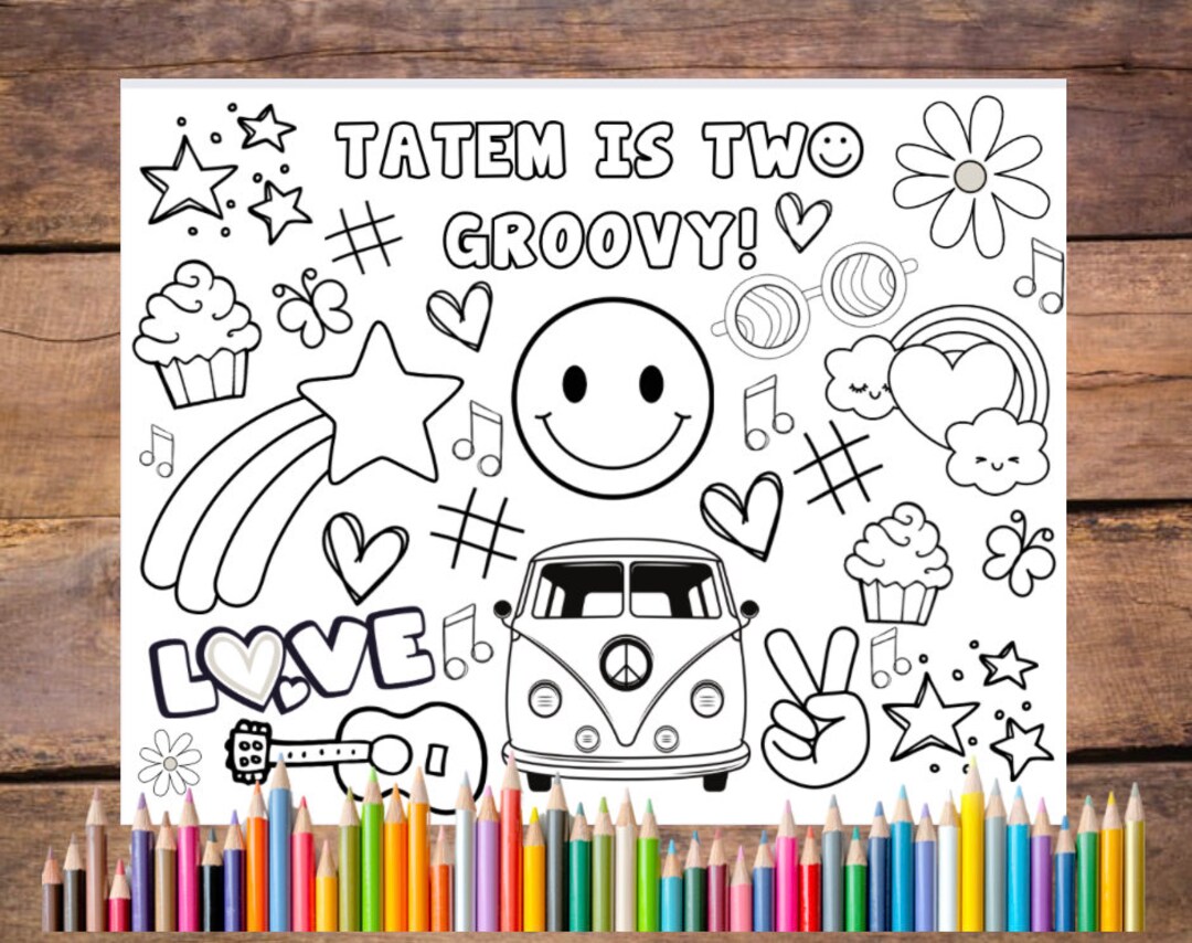 Customizable Groovy Birthday Printable, Peace Party, Hippie, Love - Etsy