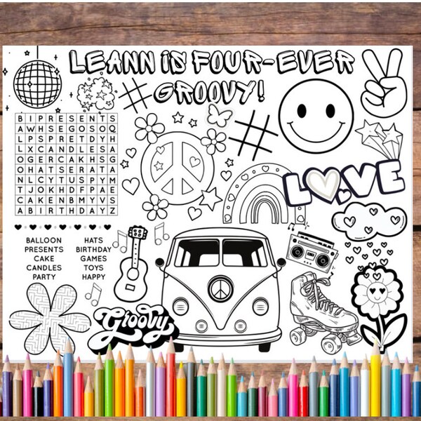 Groovy One Coloring Page - Etsy