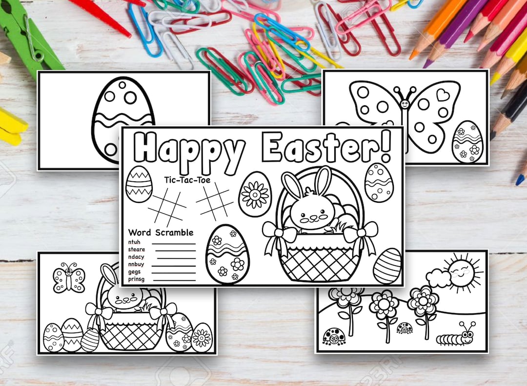 5 Easter Coloring Pages - Etsy