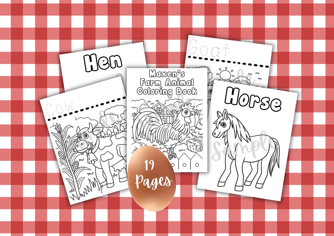 Set of 19 Customizable Farm Theme Coloring Pages, Educational ...