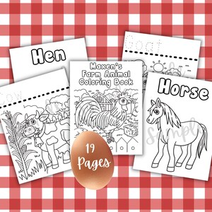 Set of 19 Customizable Farm Theme Coloring Pages, Educational ...