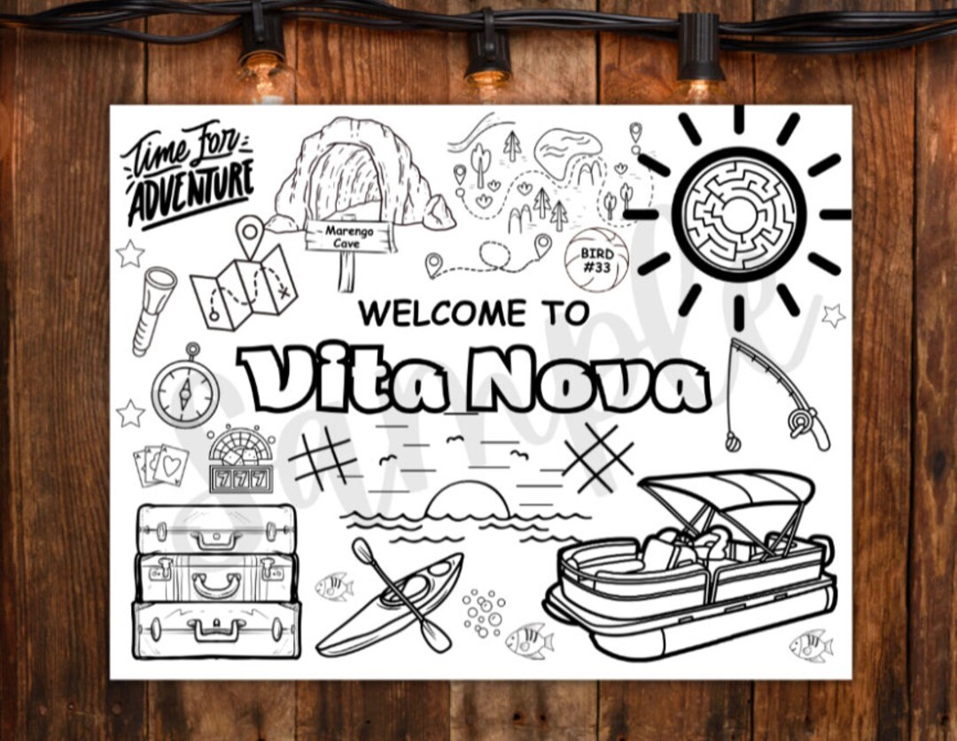 Customizable Vacation Rental Printable Coloring Page Vacation Rental ...