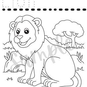 Set of 38 Customizable Zoo Animal Theme Coloring Pages, Educational ...