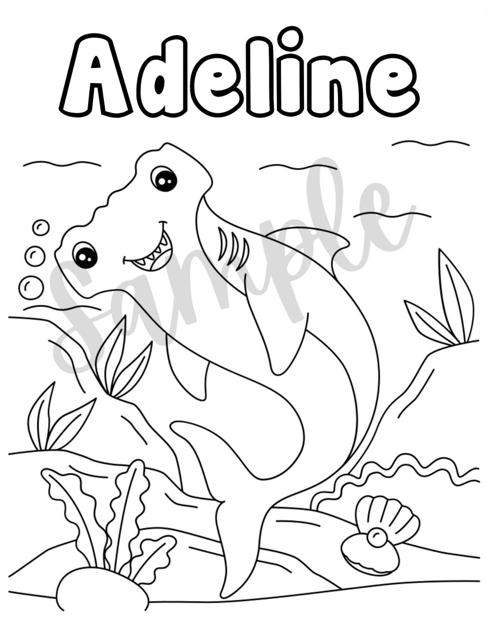 Set of 15 Customizable Under the Sea Coloring Pages, Ocean Birthday ...