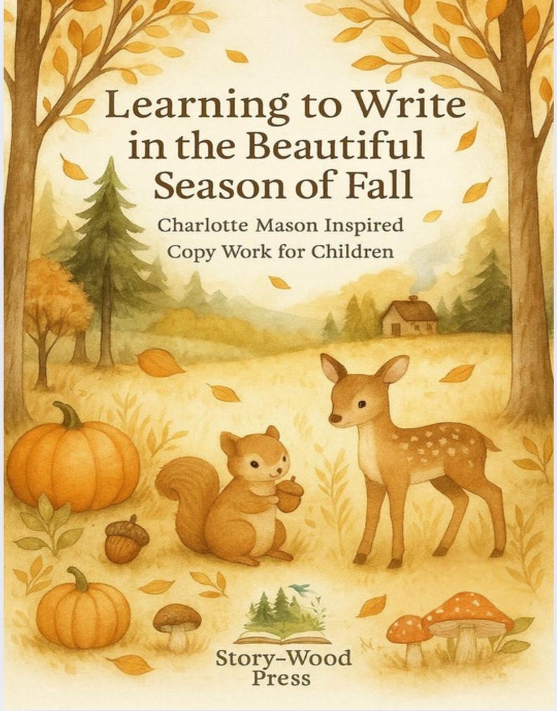 Fall Handwriting Practice Workbook: Charlotte Mason Homeschool (PDF ...