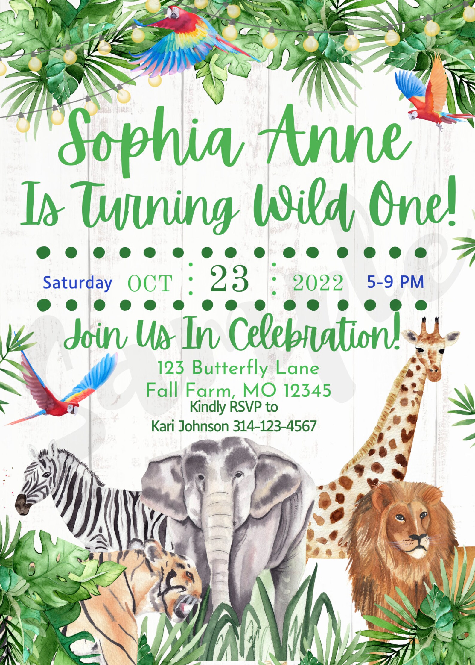 Customizable Wild One Party Invitations Two Wild Birthday - Etsy