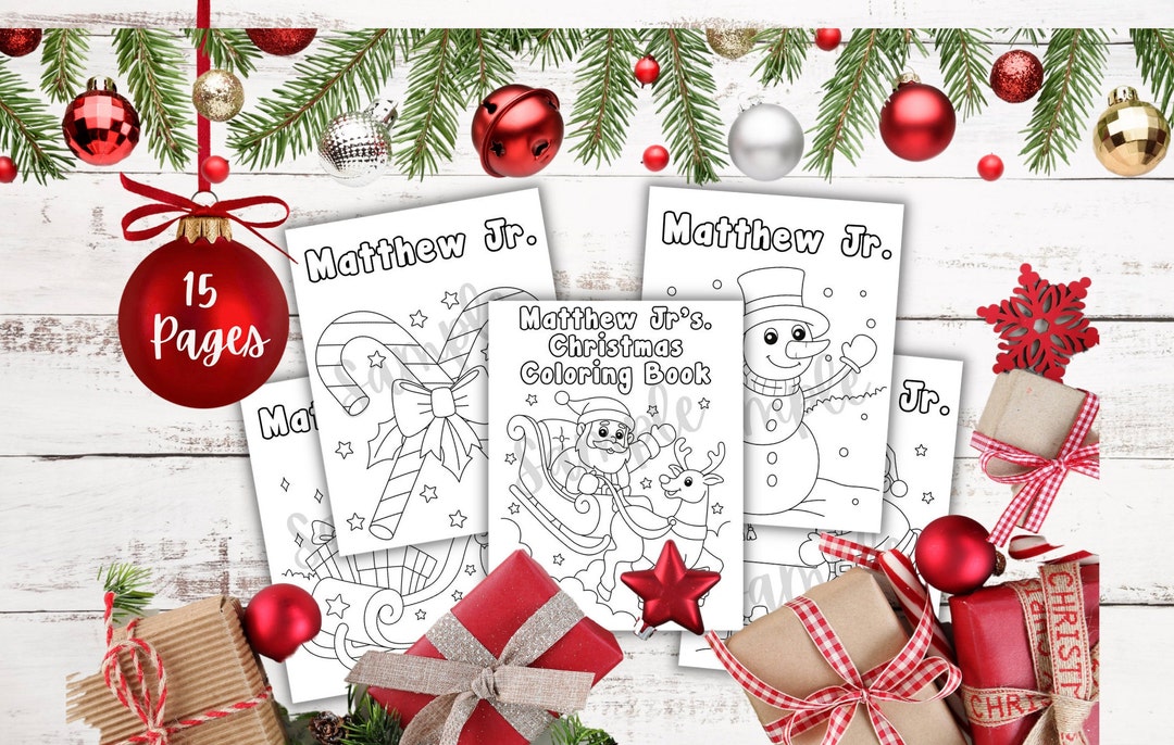 Set of 12 Customizable Christmas Coloring Pages, Count Down to ...