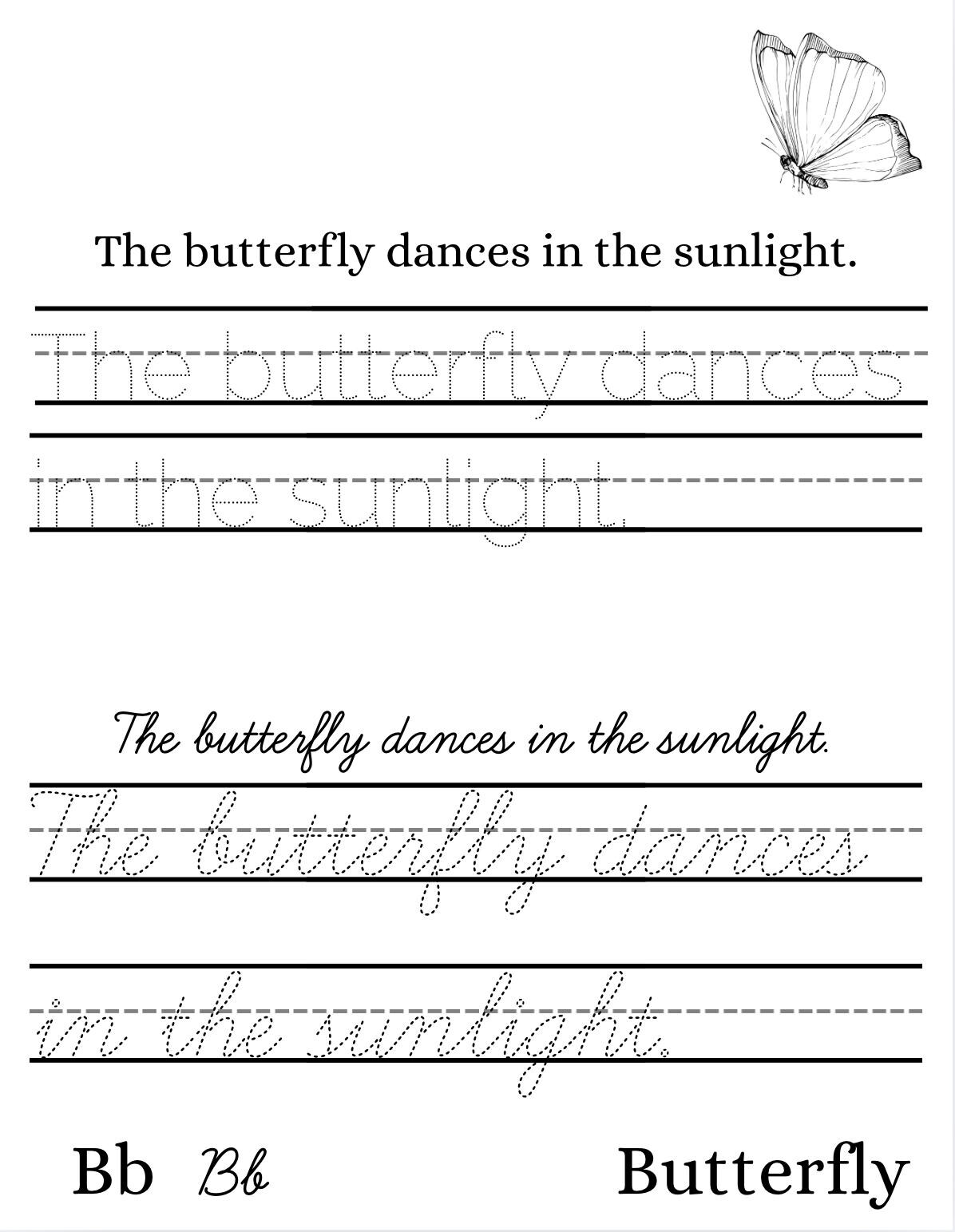 Nature Inspired Cursive & Print Practice Workbook: Homeschool Printable ...