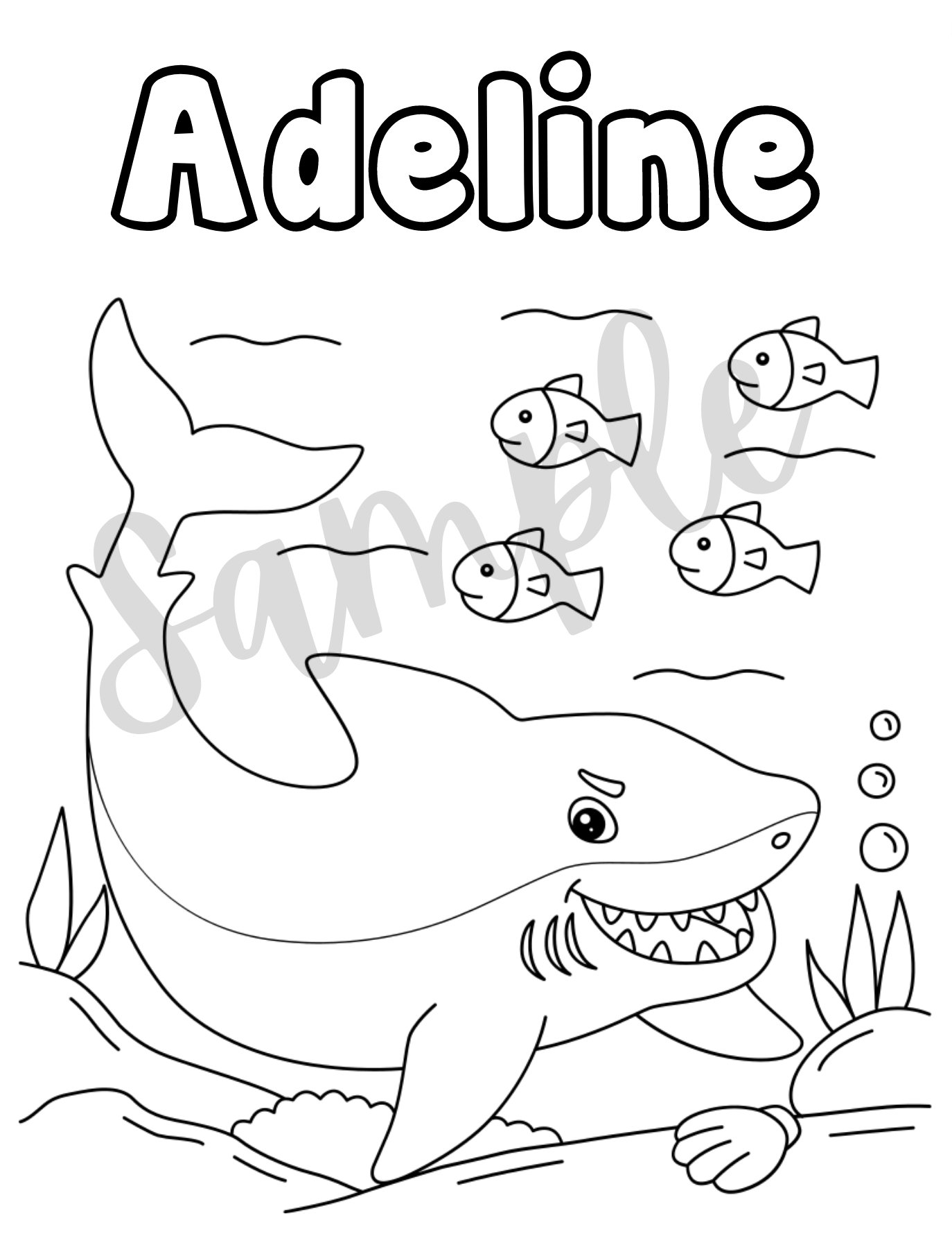 Set of 15 Customizable Under the Sea Coloring Pages, Ocean Birthday ...