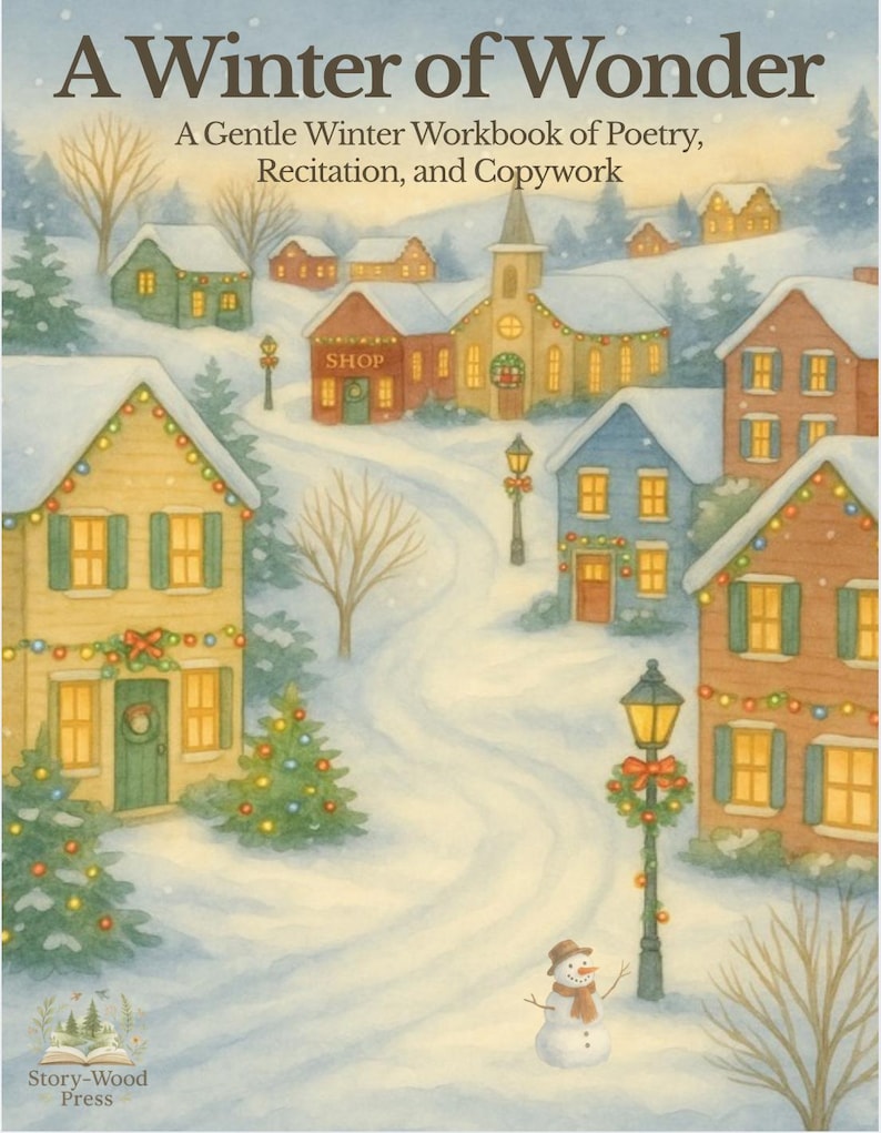 Winter Homeschool Workbook | Poetry, Copywork, Coloring (ages 6-12) - Etsy