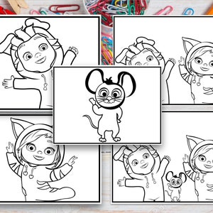 Set of 5 Dave and Ava Printable Coloring Pages Great for | Etsy