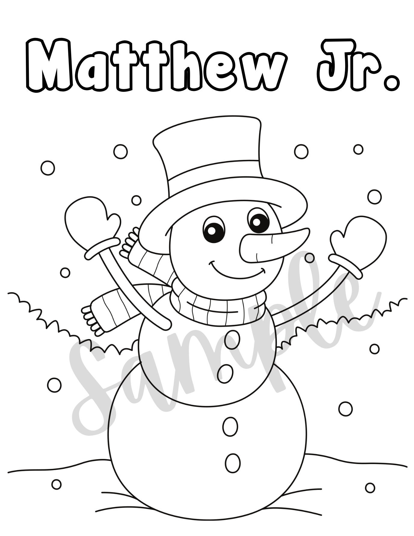 Set of 12 Customizable Christmas Coloring Pages, Count Down to ...