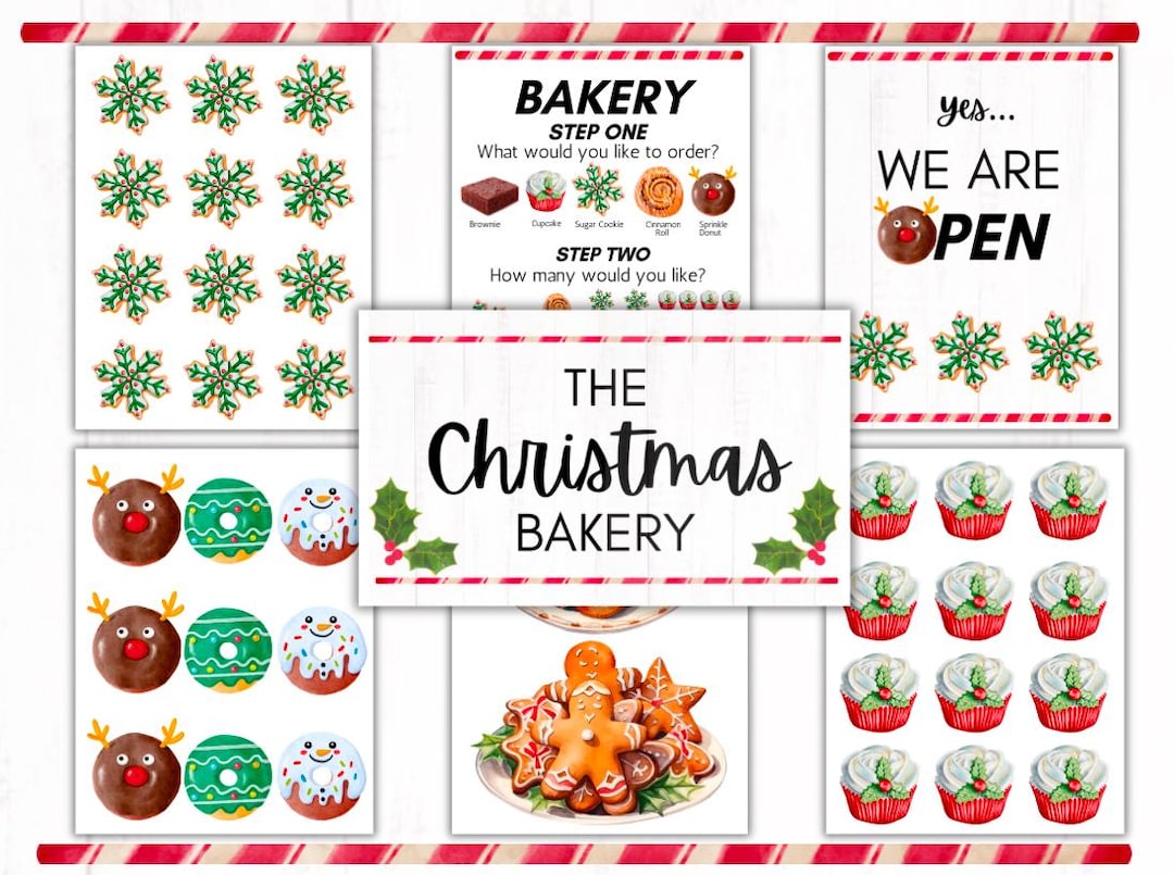 Christmas Bakery Pretend Play Printable, Dramatic Play Bakery Shop ...