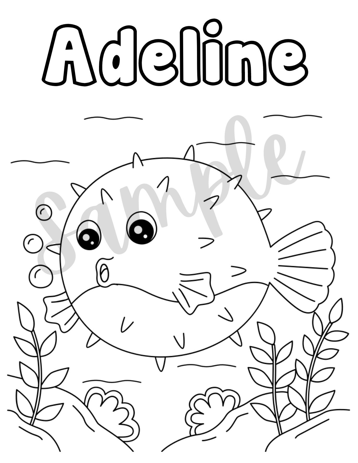 Set of 15 Customizable Under the Sea Coloring Pages, Ocean Birthday ...