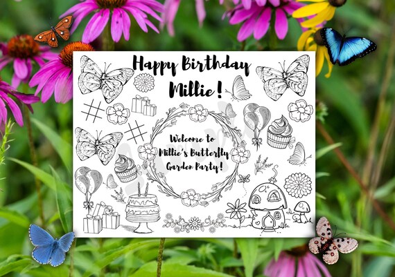 Customizable Butterfly Birthday Party Printable Butterfly | Etsy