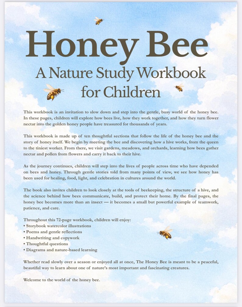 The Honey Bee | A Nature Study Workbook for Children | Explore the ...