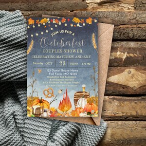 Customizable Octoberfest Couples Shower Party Invitations, Fall ...