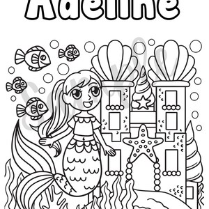 Set of 15 Customizable Mermaid Coloring Pages, Mermaid Birthday Party ...