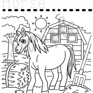 Set of 19 Customizable Farm Theme Coloring Pages, Educational ...
