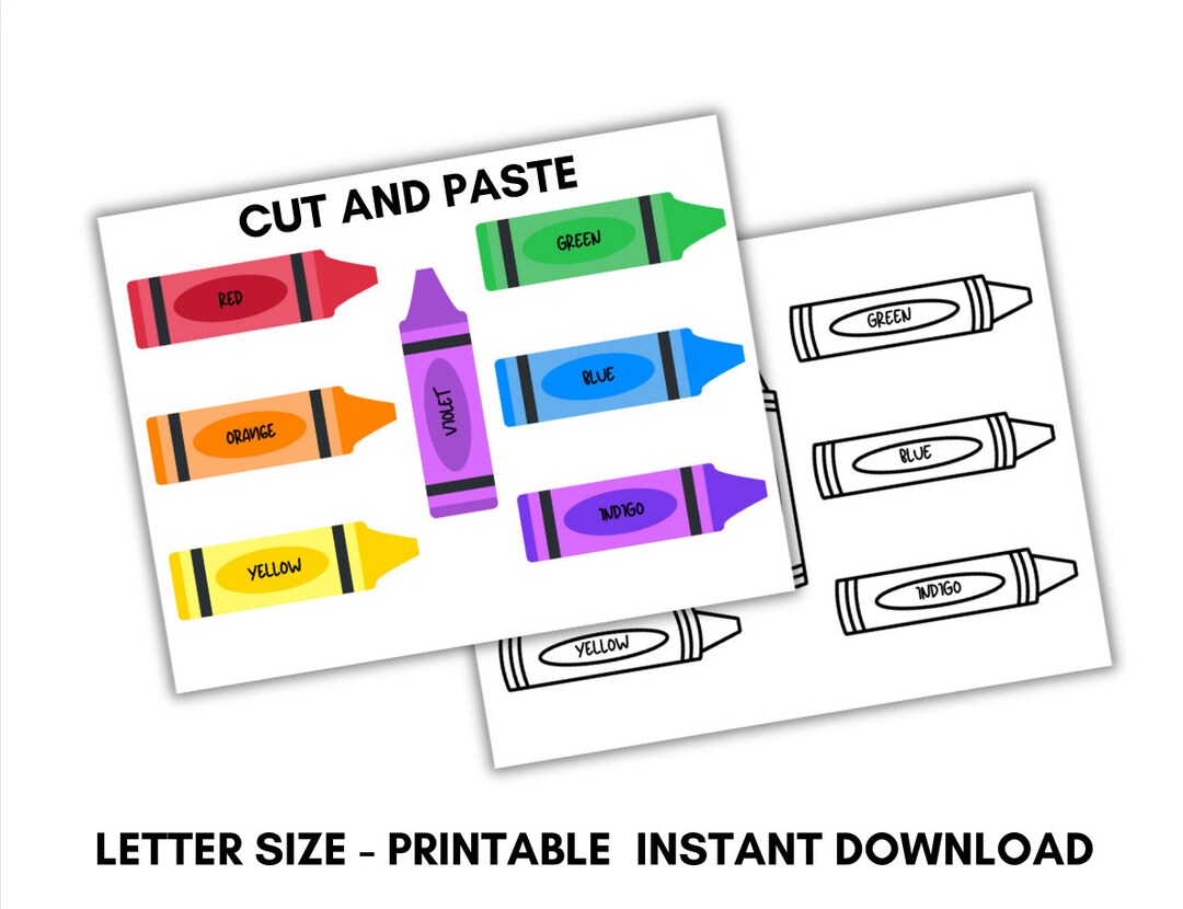 Colors of the Rainbow Printable Worksheet Instant Download Cut and ...