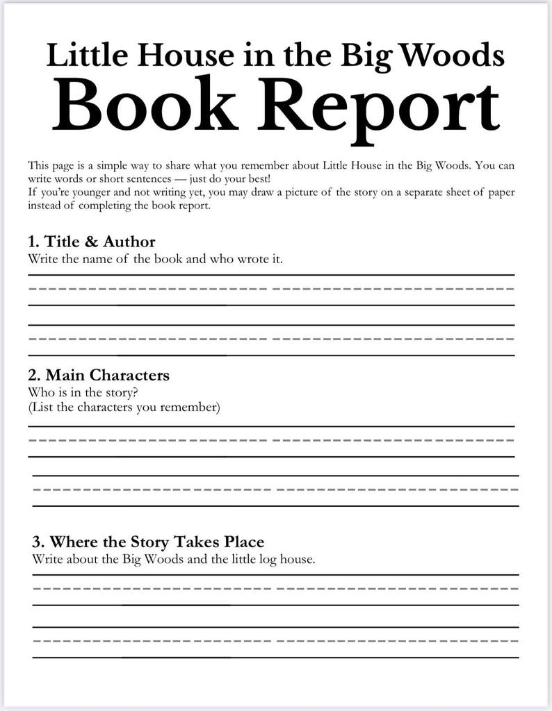 Little House in the Big Woods — Living Literature Mini Book Study ...
