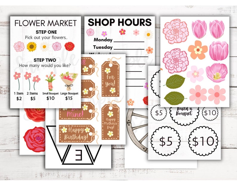 Flower Market Pretend Play Printable Dramatic Play Flower - Etsy