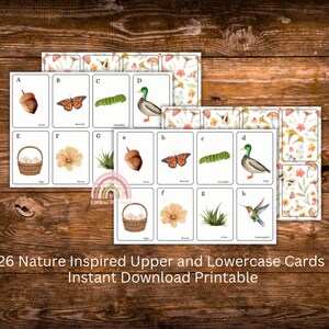 26 Nature Inspired Upper and Lowercase Alphabet Flash Cards Instant ...