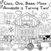 Customizable Cluck, Oink, Baaa, Mooo Farm Birthday Printable Coloring ...