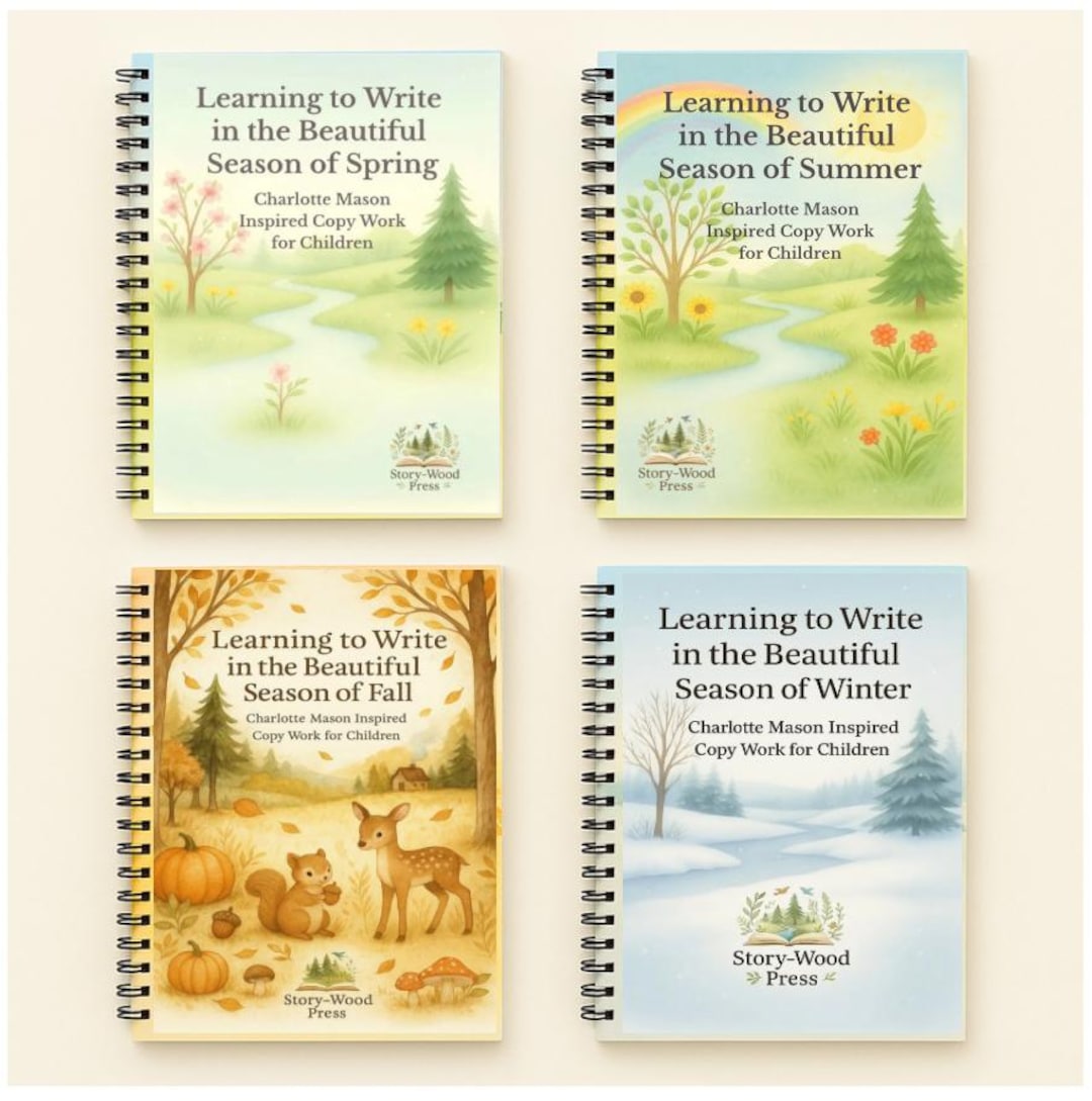 Charlotte Mason Inspired Copywork Workbook Bundle: 4 Seasons ...