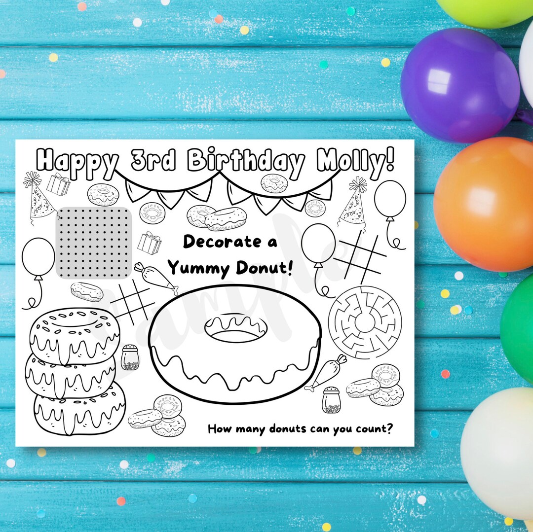 Customizable Donut Birthday Party, Donut Birthday, Donut Supplies ...