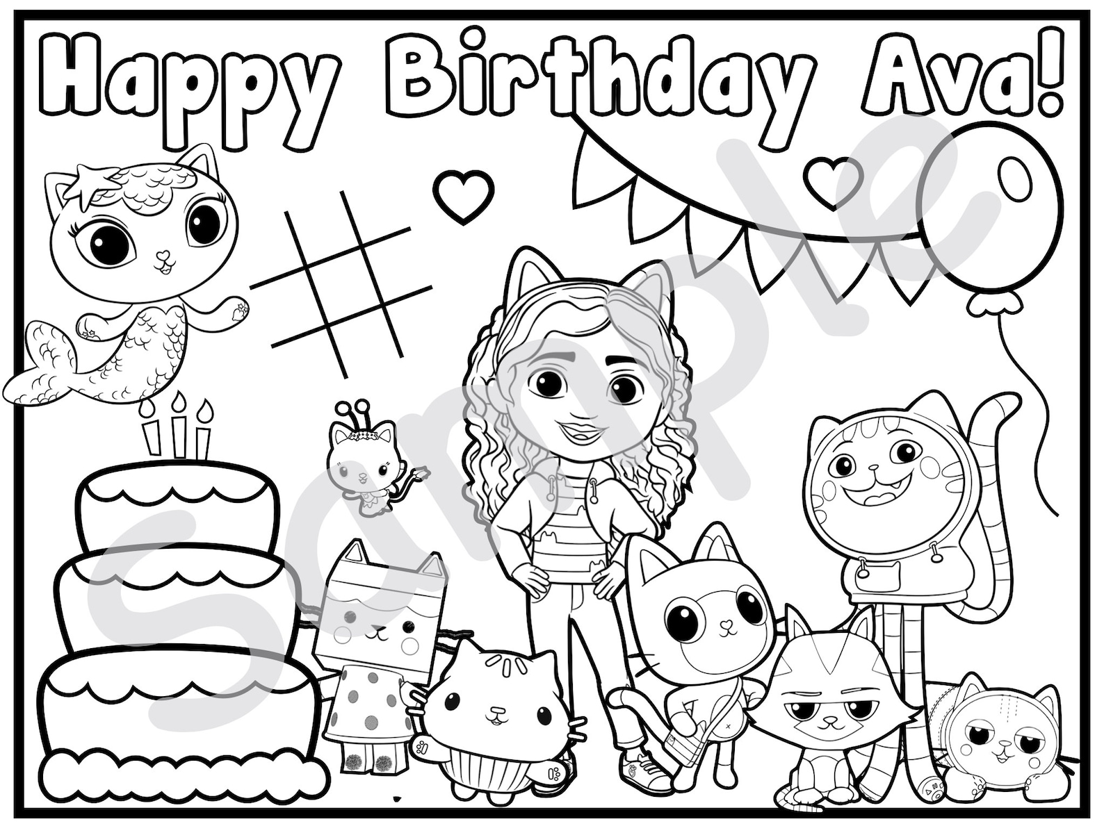 Customizable Gabby's Dollhouse Inspired Birthday Printable - Etsy