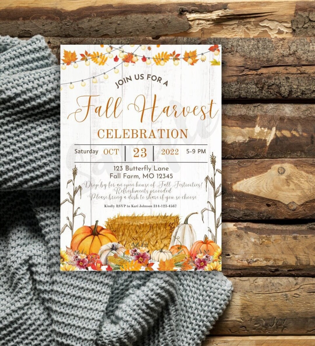 Customizable Fall Party Invitations, Fall Invitations, Fall Festival ...