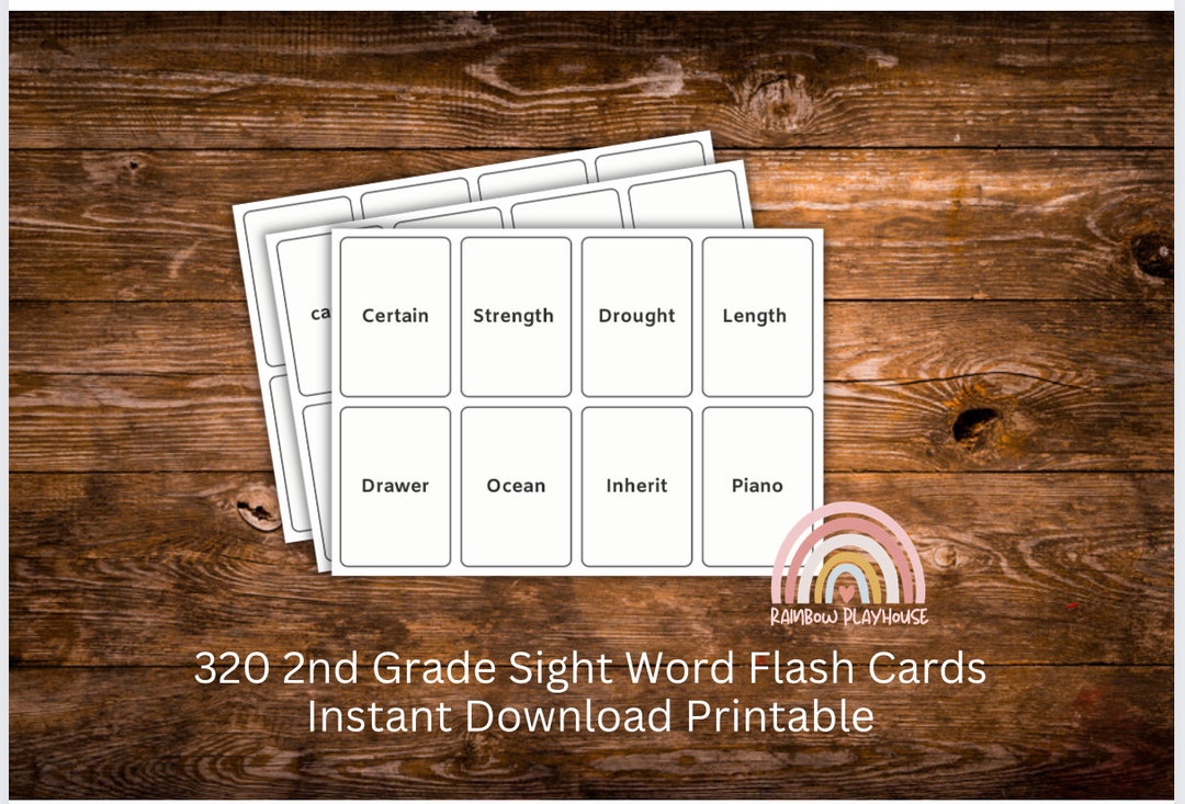 320 2nd Grade Sight Word Flash Cards Instant Download, Homeschool ...