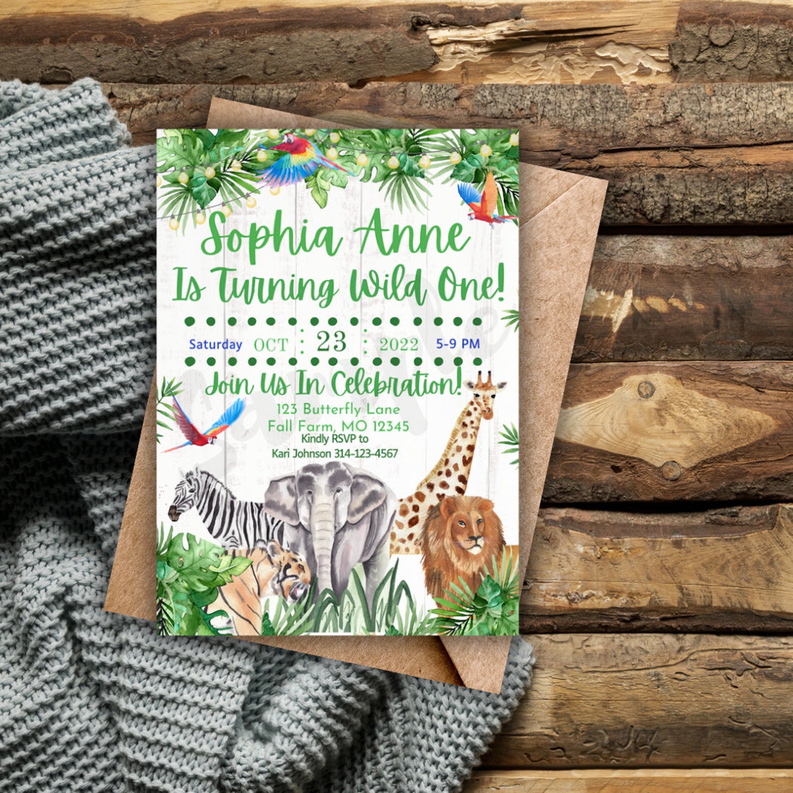 Customizable Wild One Party Invitations Two Wild Birthday - Etsy