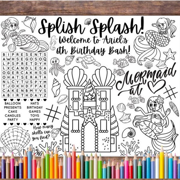 Splash Coloring Page - Etsy