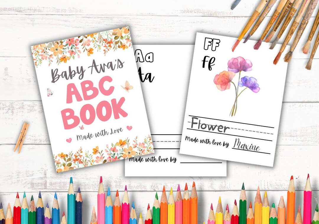 Customizable Baby's First ABC Book, ABC Book, 1st ABC Book, Coloring ...