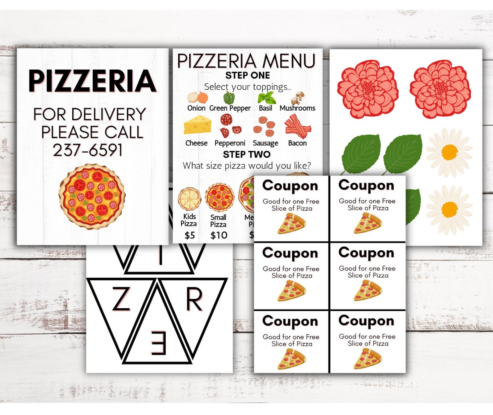 Pizzeria Pretend Play, Dramatic Play Pizzeria Printables, Pizzeria 26 ...