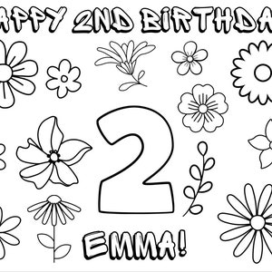 Customizable Garden Party Birthday, Printable Coloring Page, Flower ...
