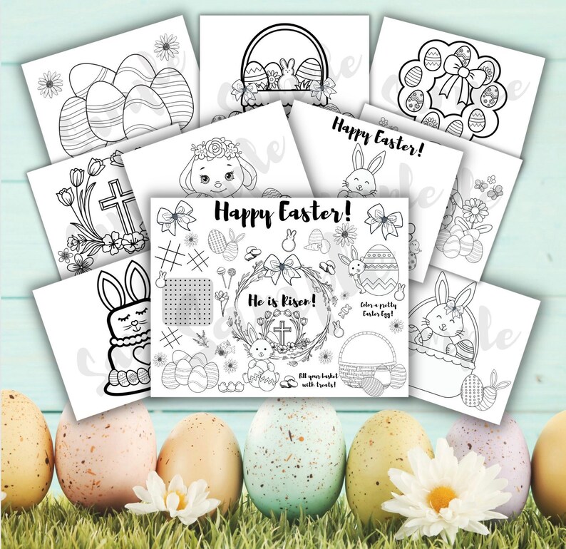 10 Adorable Printable Easter Coloring Pages, He is Risen, Easter ...