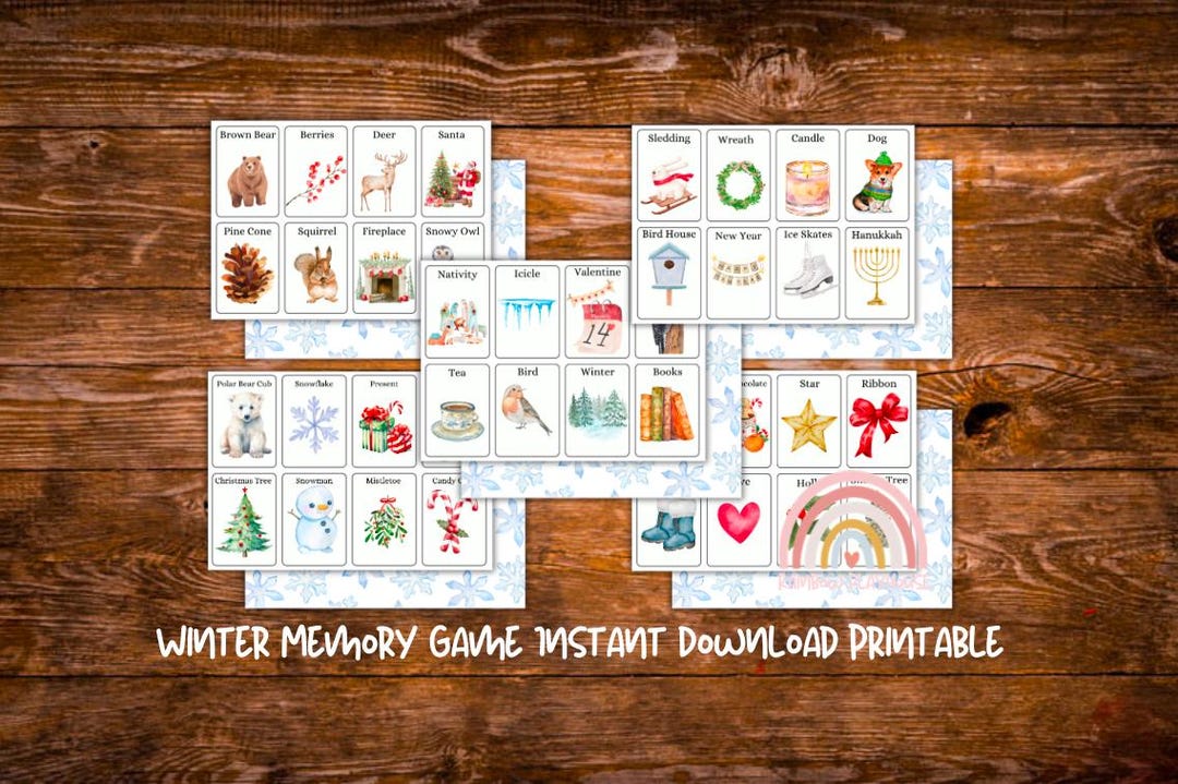 Winter Memory Game Cards: Homeschool Nature Study (instant Download) - Etsy