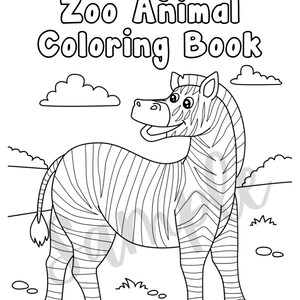 Set of 38 Customizable Zoo Animal Theme Coloring Pages, Educational ...