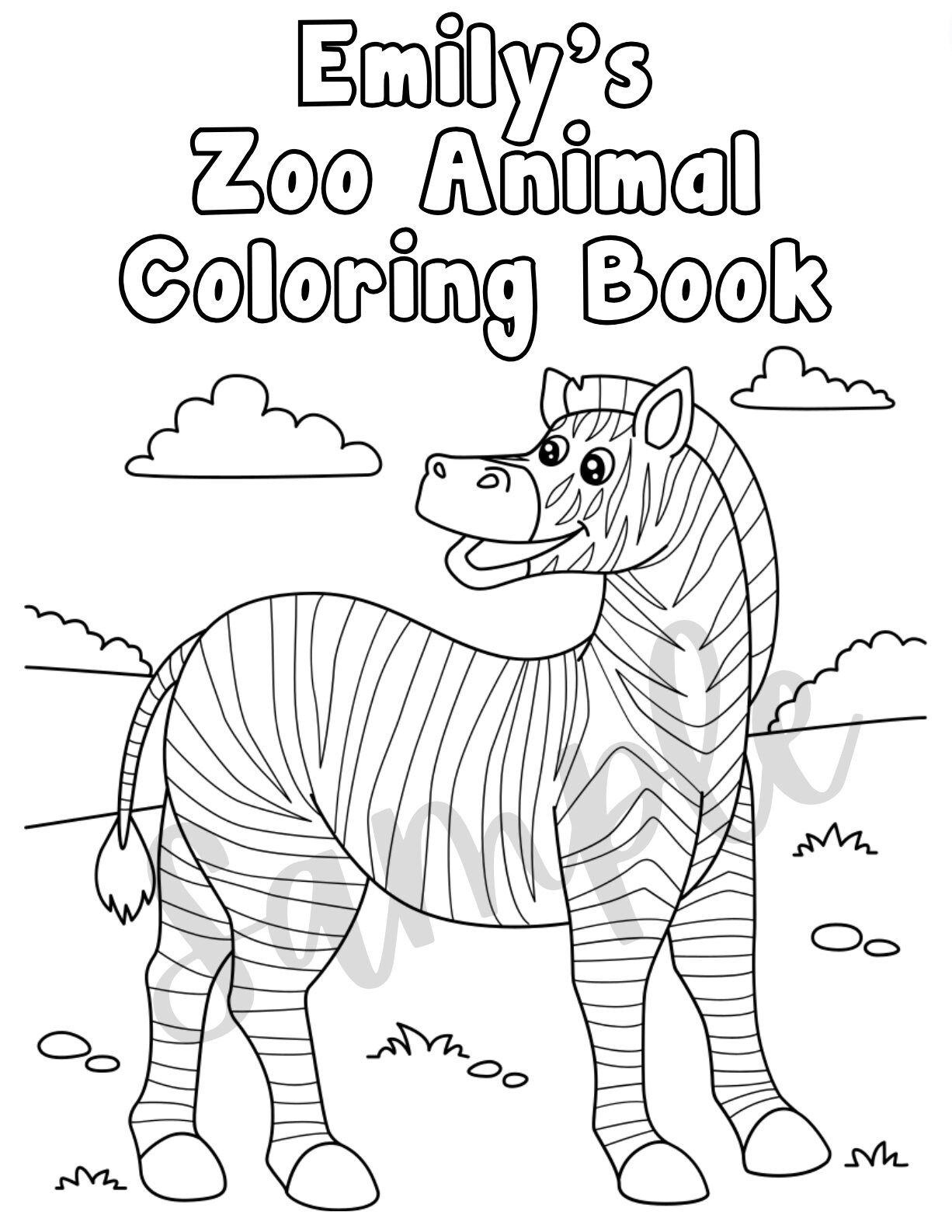 Set of 38 Customizable Zoo Animal Theme Coloring Pages - Etsy