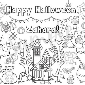 Customizable Halloween Coloring Activity Sheet Halloween - Etsy