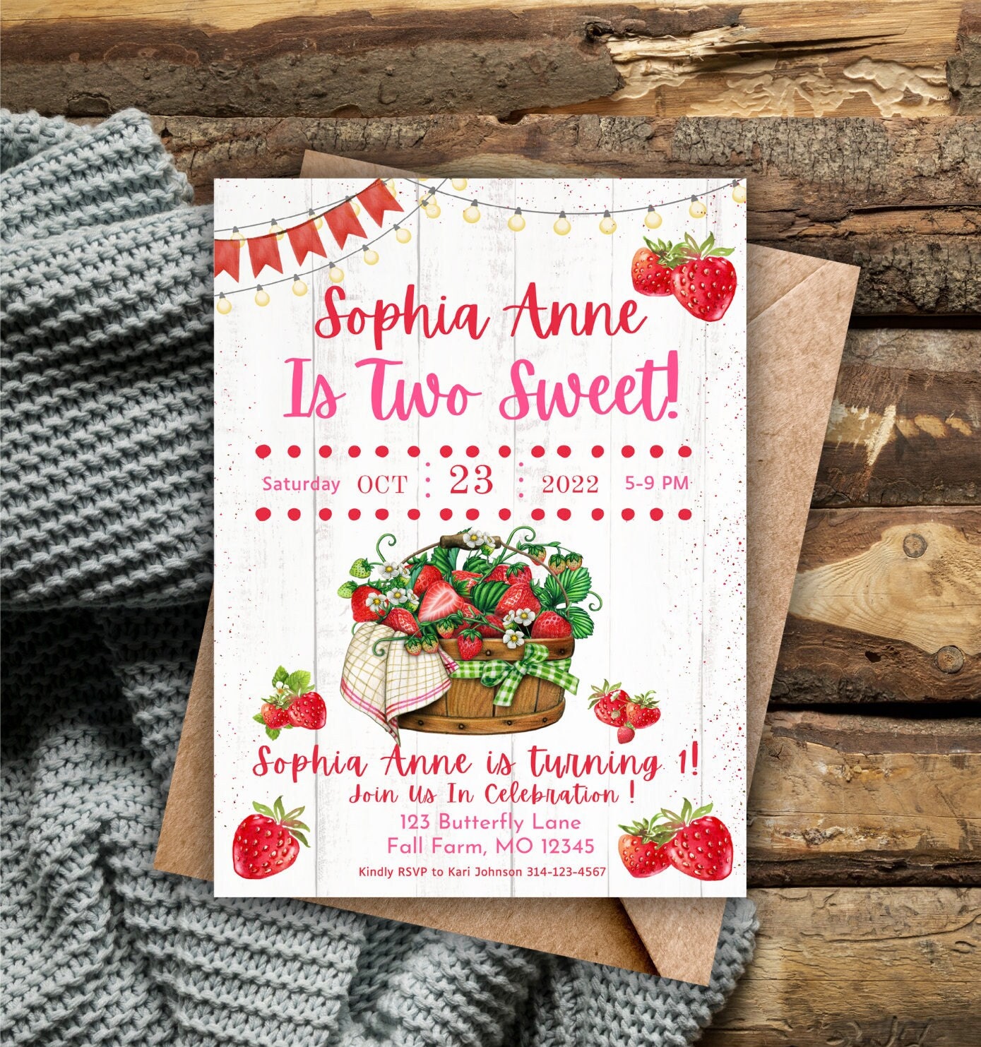 Customizable Two Sweet Party Invitations Second Birthday - Etsy