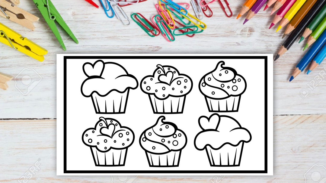 Cupcake Coloring Page Instant Digital Download - Etsy