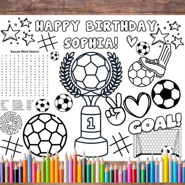 Printable Soccer Coloring Pages - Etsy