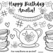 Customizable Cute Tea Party Printable Coloring Page, Tea Party Favor ...