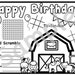 Set of 3 Farm Theme Birthday Coloring Pages - Etsy